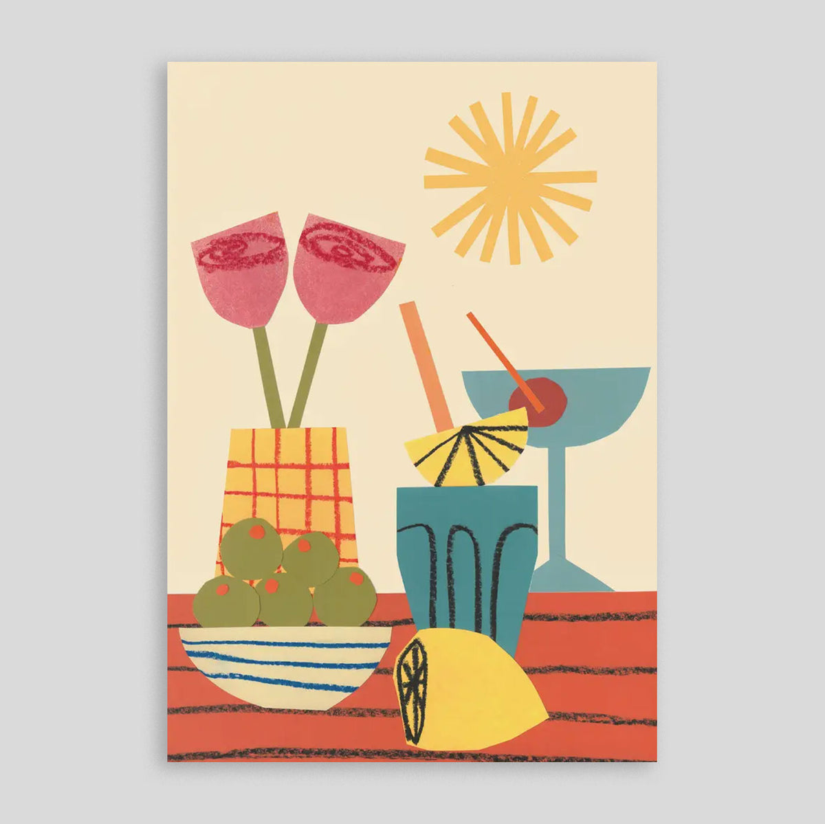 Molly Bland For Studio Boketto | Olives Card – Colours May Vary