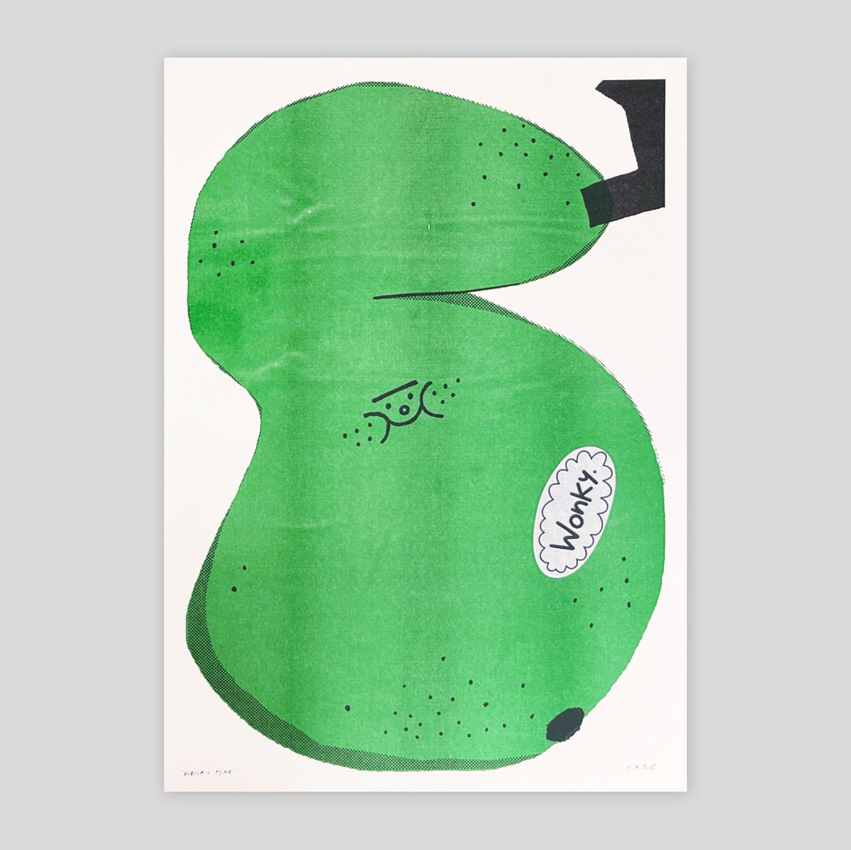 Wonky Pears A3 Risograph Print | Rebecca Buchanan – Colours May Vary